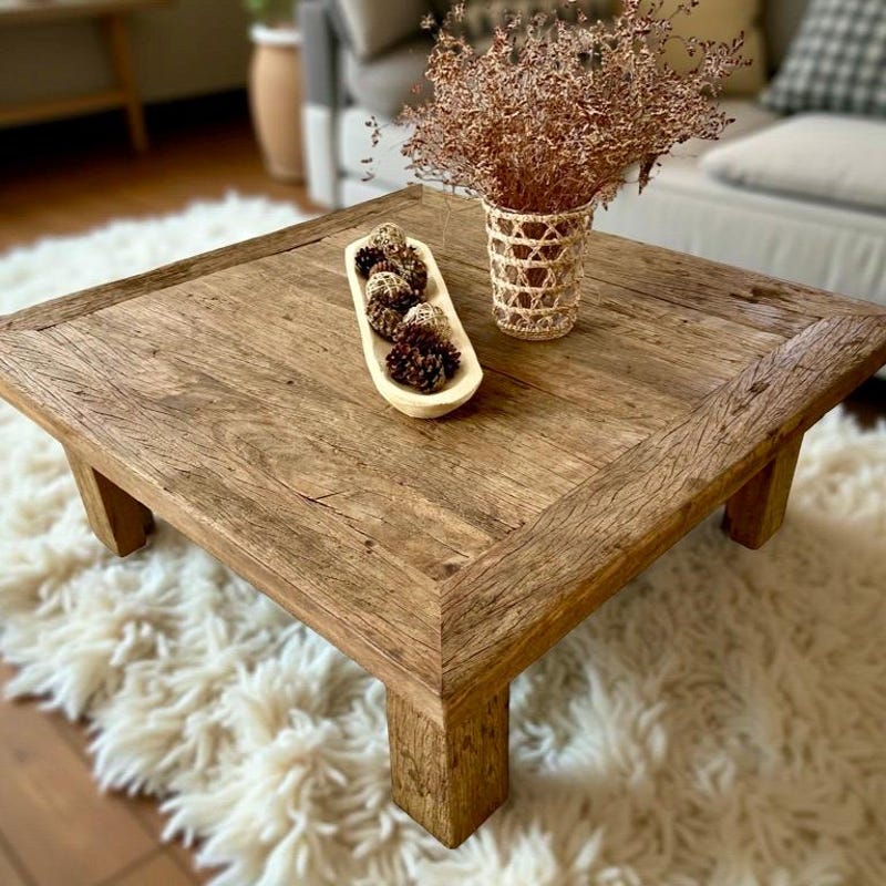 Square Low Wood Table - Etsy