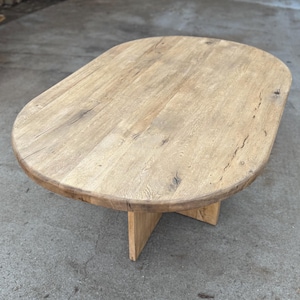 Rustic Oval Oak Dining Table: Reclaimed Wood Farmhouse Table, Japandi ...