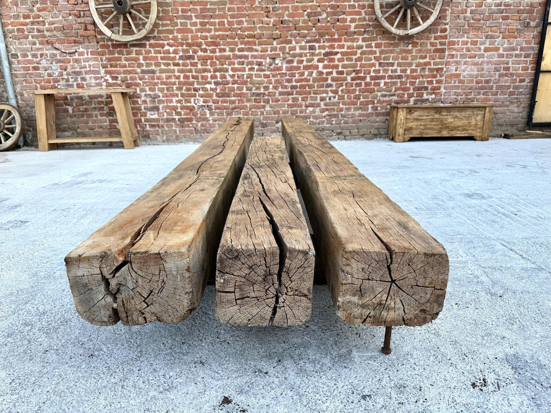 Thick Reclaimed Oak Beam: Rustic Fireplace Mantel, Farmhouse Lumber - Etsy