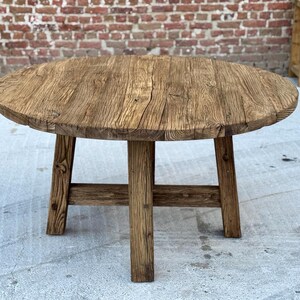 Rustic Reclaimed Round Dining Table - Farmhouse Style Wooden Kitchen ...