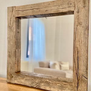 Farmhouse Rustic Mirror – Reclaimed Wood Wall, Floor & Bathroom Use - Etsy
