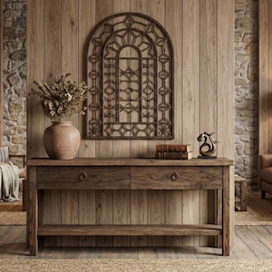 Reclaimed Oak Wood Narrow Console Table: Rustic Entryway Furniture - Etsy