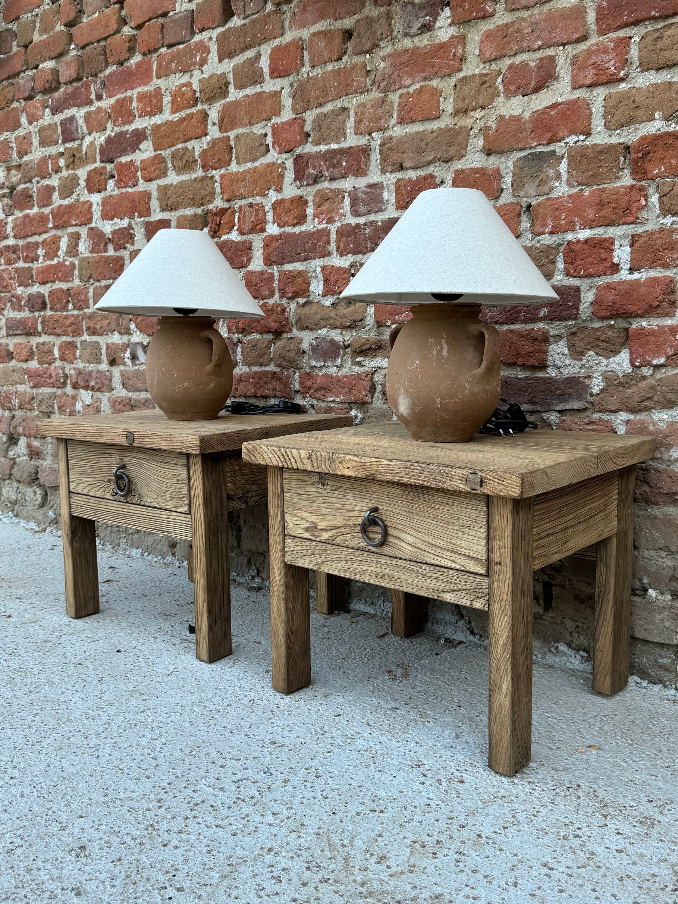 Reclaimed Wood Nightstand Pair: Rustic Barnwood Bedside Tables - Etsy