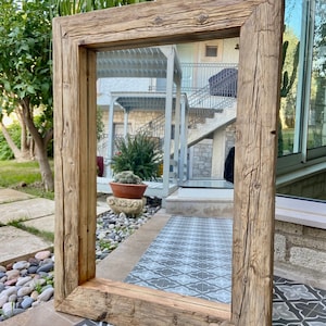 Rustic Reclaimed Wood Wall Mirror – Farmhouse Rectangular Mirror - Etsy