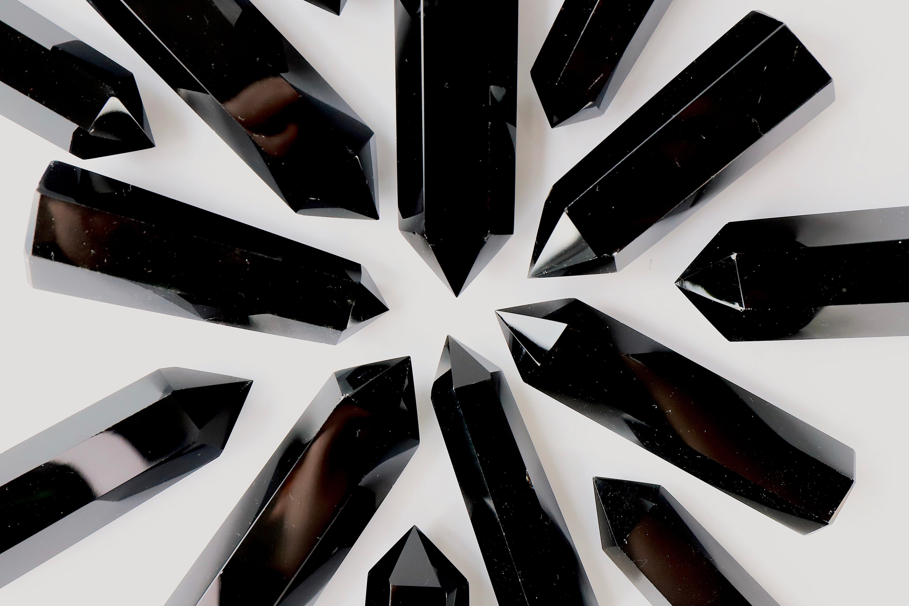 Black Obsidian Tower Large Crystal Point Various Sizes - Etsy