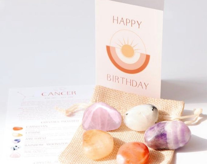 Cancer Zodiac Crystal Kit Healing Crystal Set Cancer Star Sign T