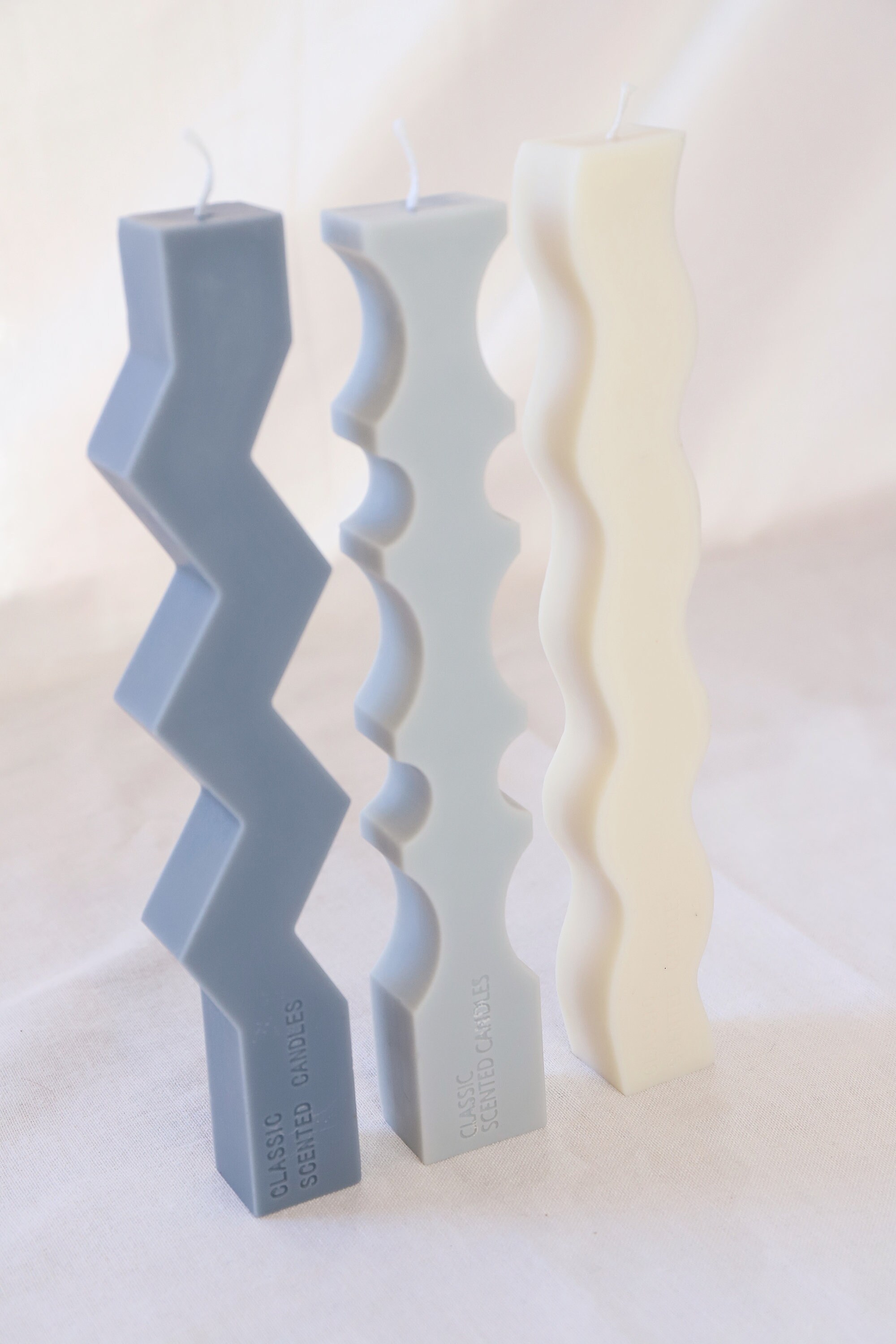 Zig Zag Candle Wave Candle Geometric Candle Pillar Candle - Etsy UK