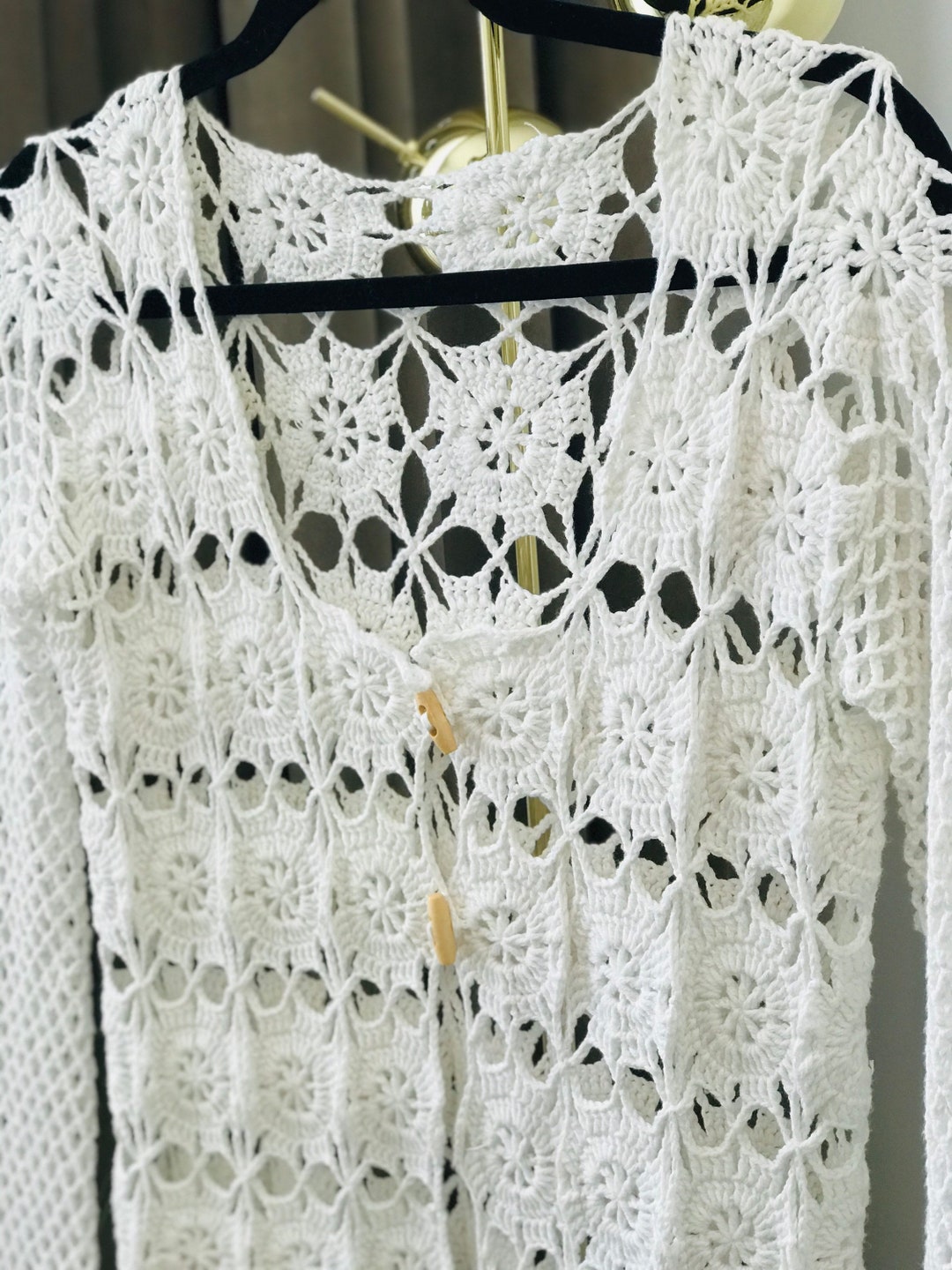 Handmade Crochet Women Cardigan, Cotton and Acrylic Cardigan - Etsy