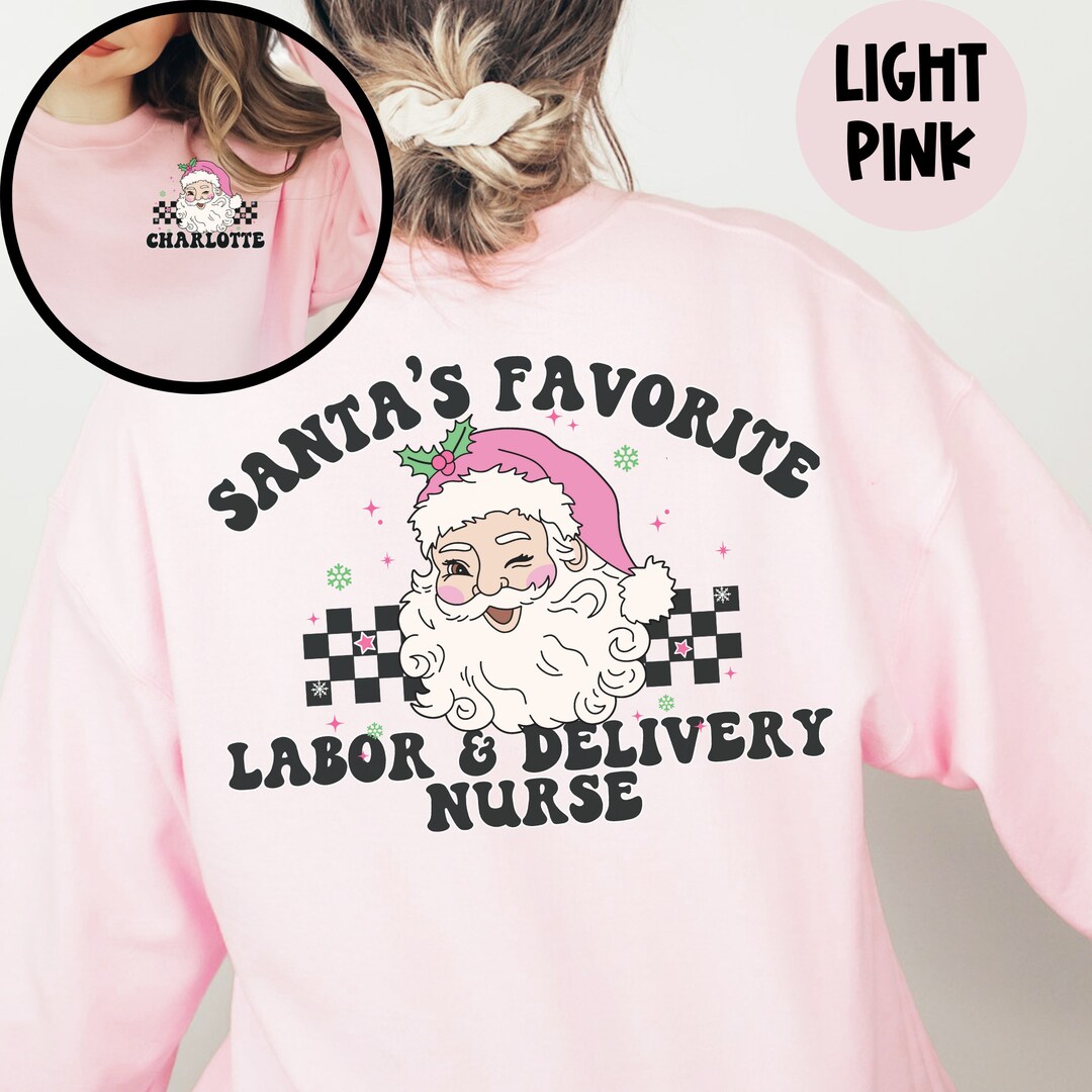 Personalized Christmas Labor and Delivery Nurse Sweatshirt, L&D Nurse ...