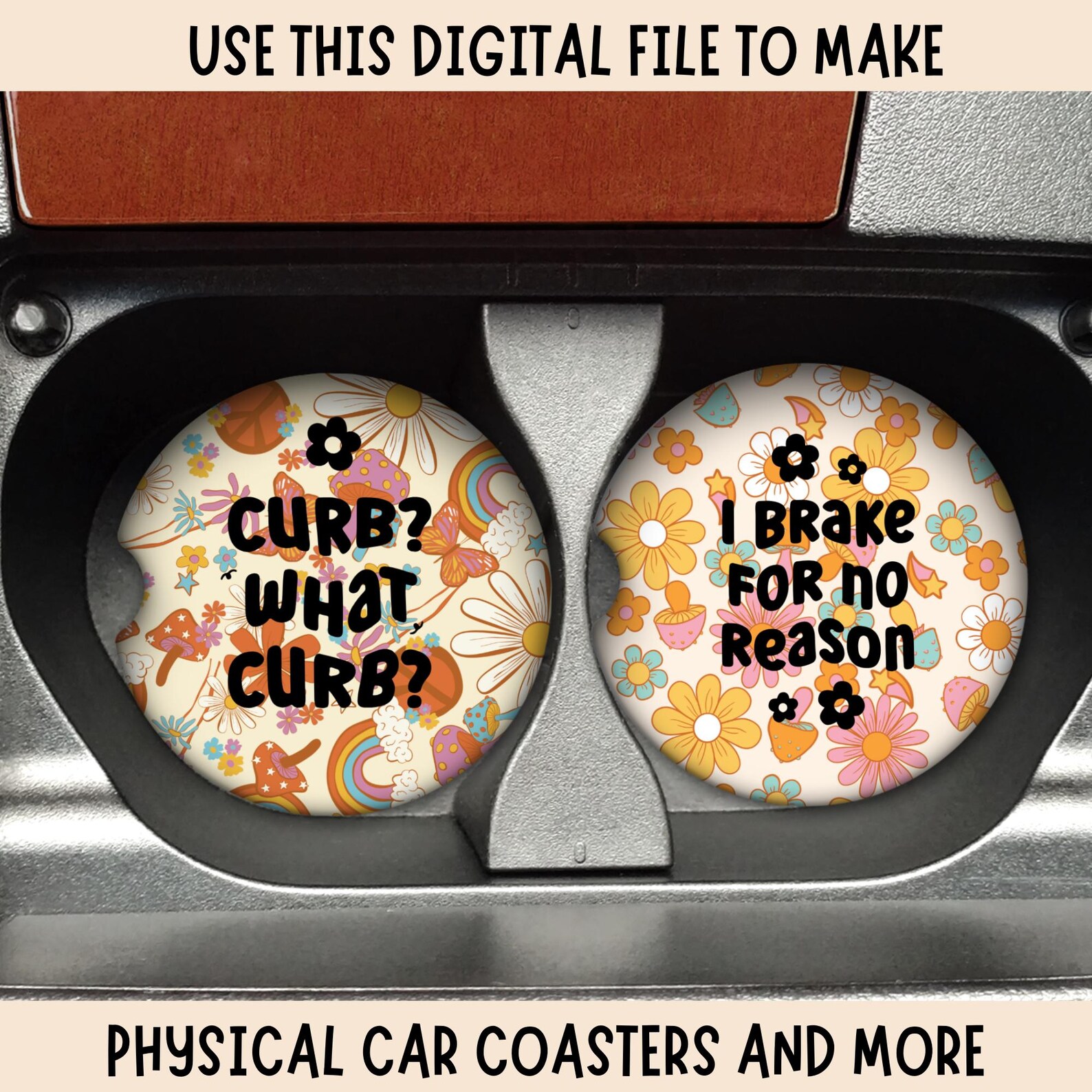 Retro Car Coaster PNG, Funny Car Coaster Sublimation Design, Sarcastic ...