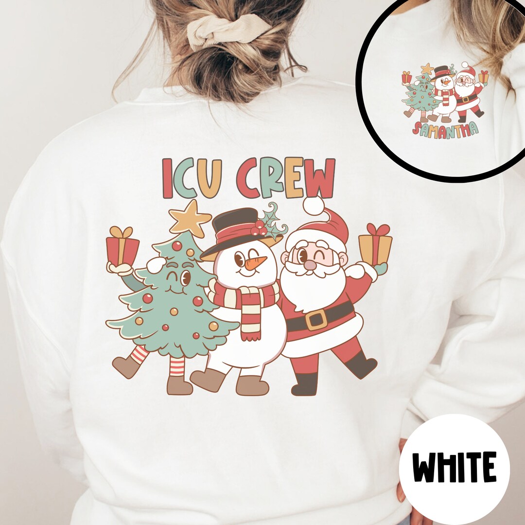 Personalized Christmas ICU Nurse Sweatshirt, Intensive Care Unit ...