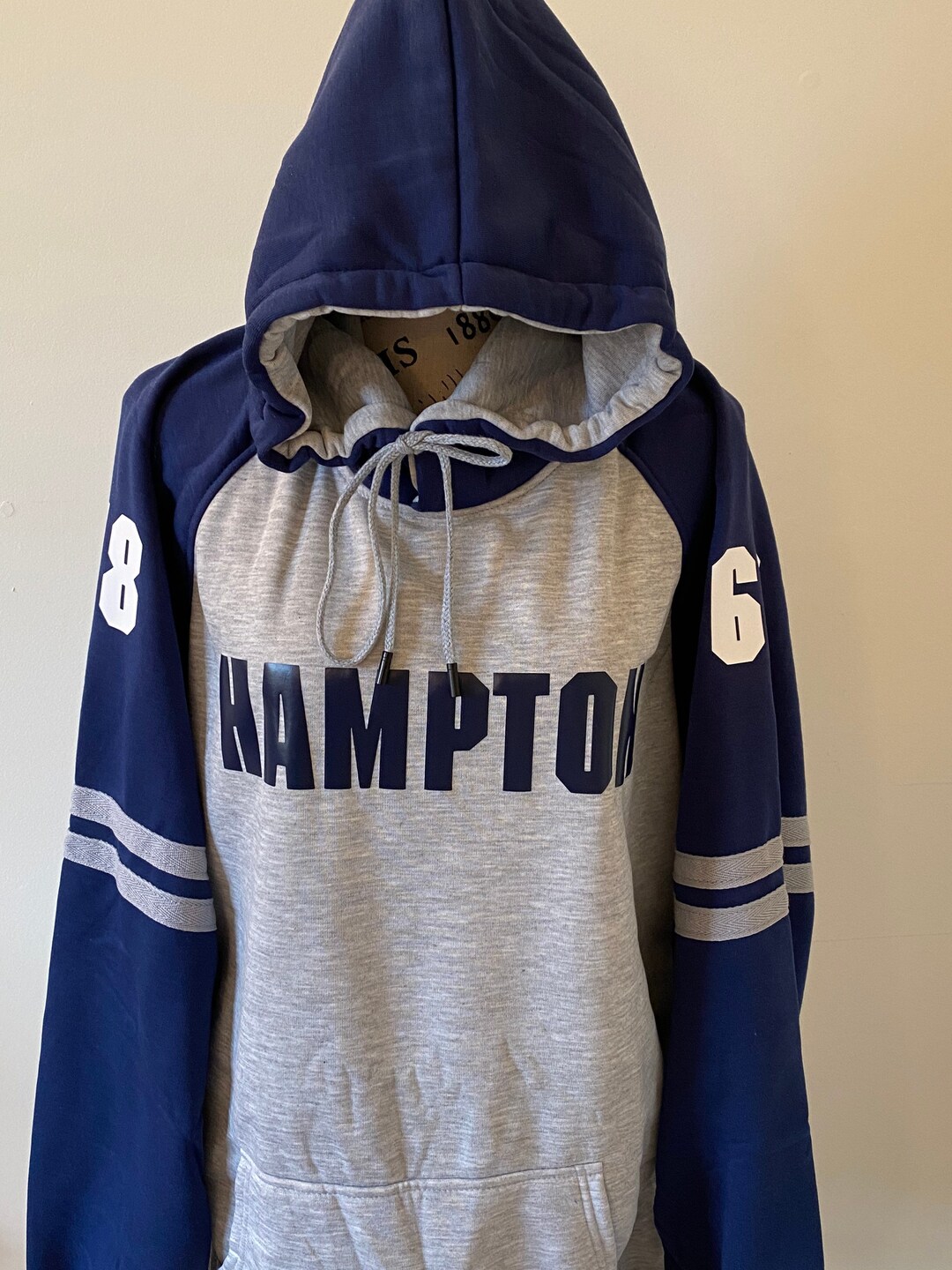 Hampton University Hoodie striped Sleeves - Etsy