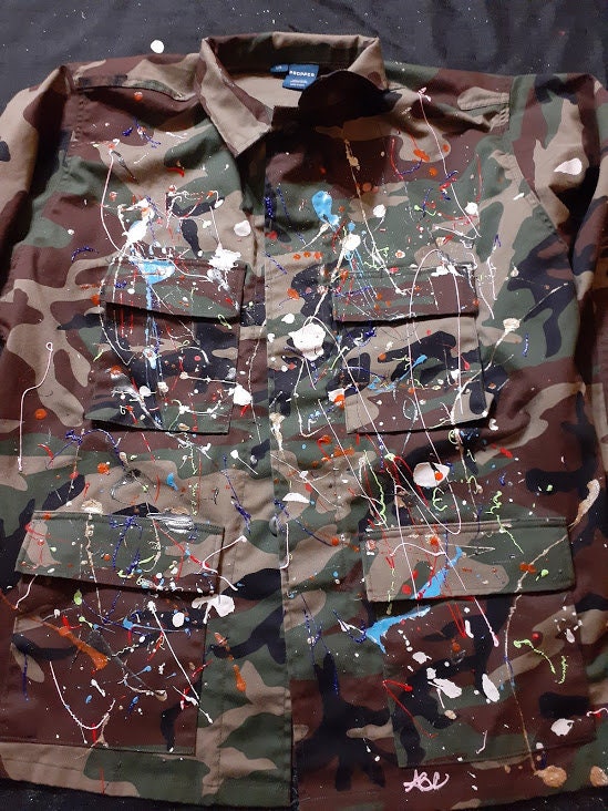 Splatter Paint Camo Jacket - Paint Colors and Patterns Customizable - Etsy