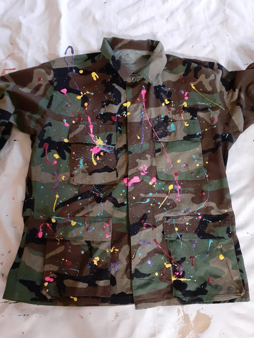 Splatter Paint Camo Jacket - Paint Colors and Patterns Customizable - Etsy