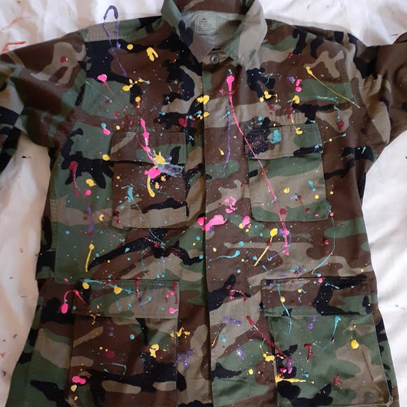 Painted Camo Jacket - Etsy