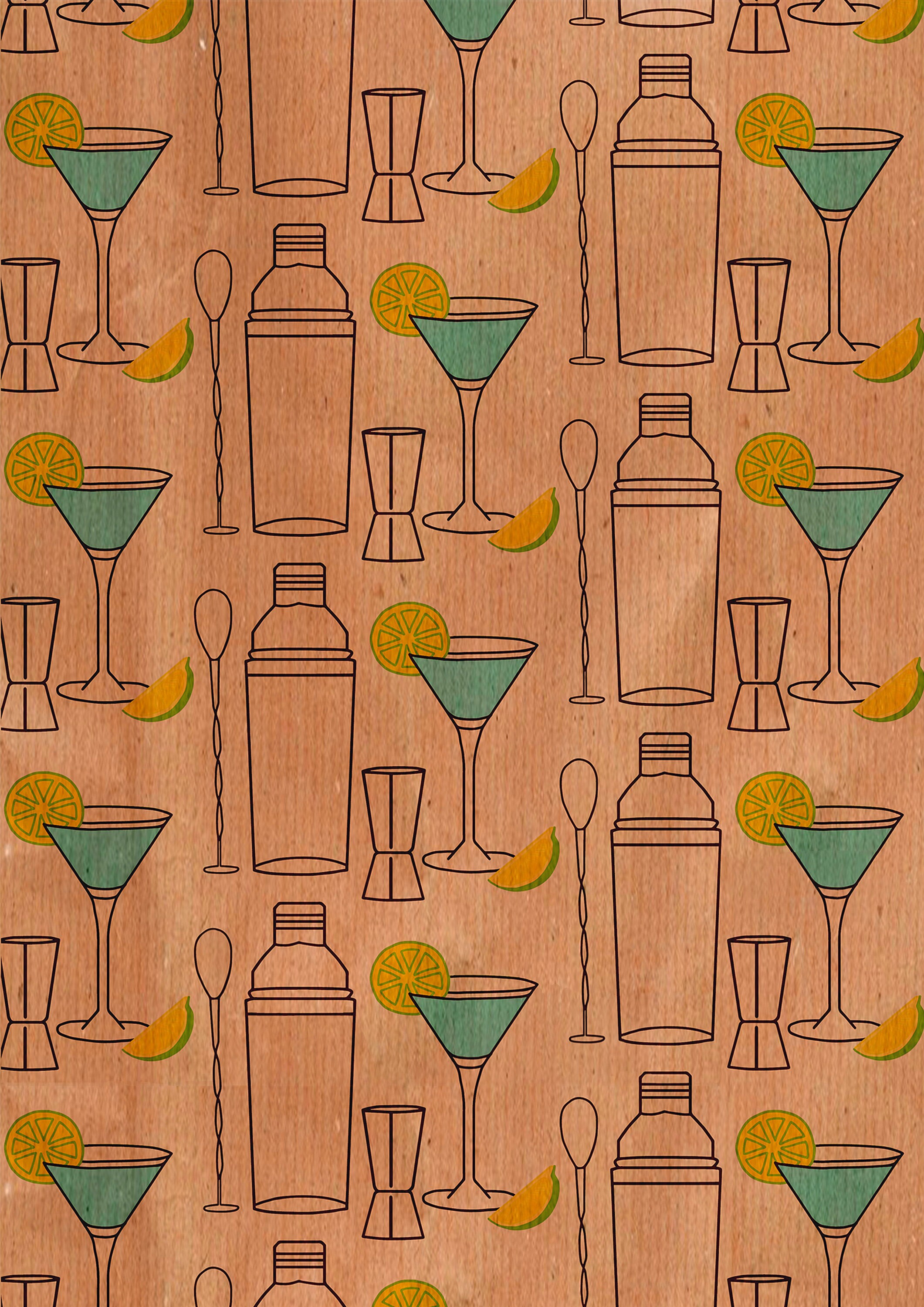 Cocktail Set A2 Wrapping Paper Sheets - Etsy.de