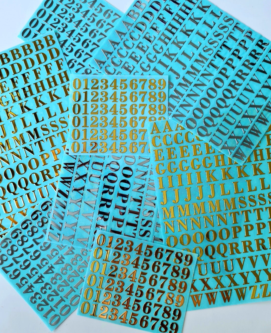 130 Pcs Big Metallic Alphabet Sticker for Resin Art, Diy Projects, Nail ...