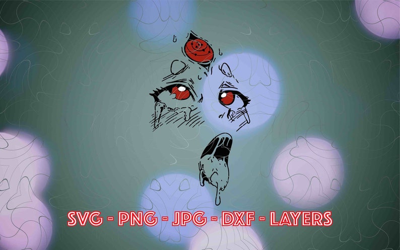 Ahegao Waifu Face SVG PNG: Anime Girl Silhouette (digital Download ...