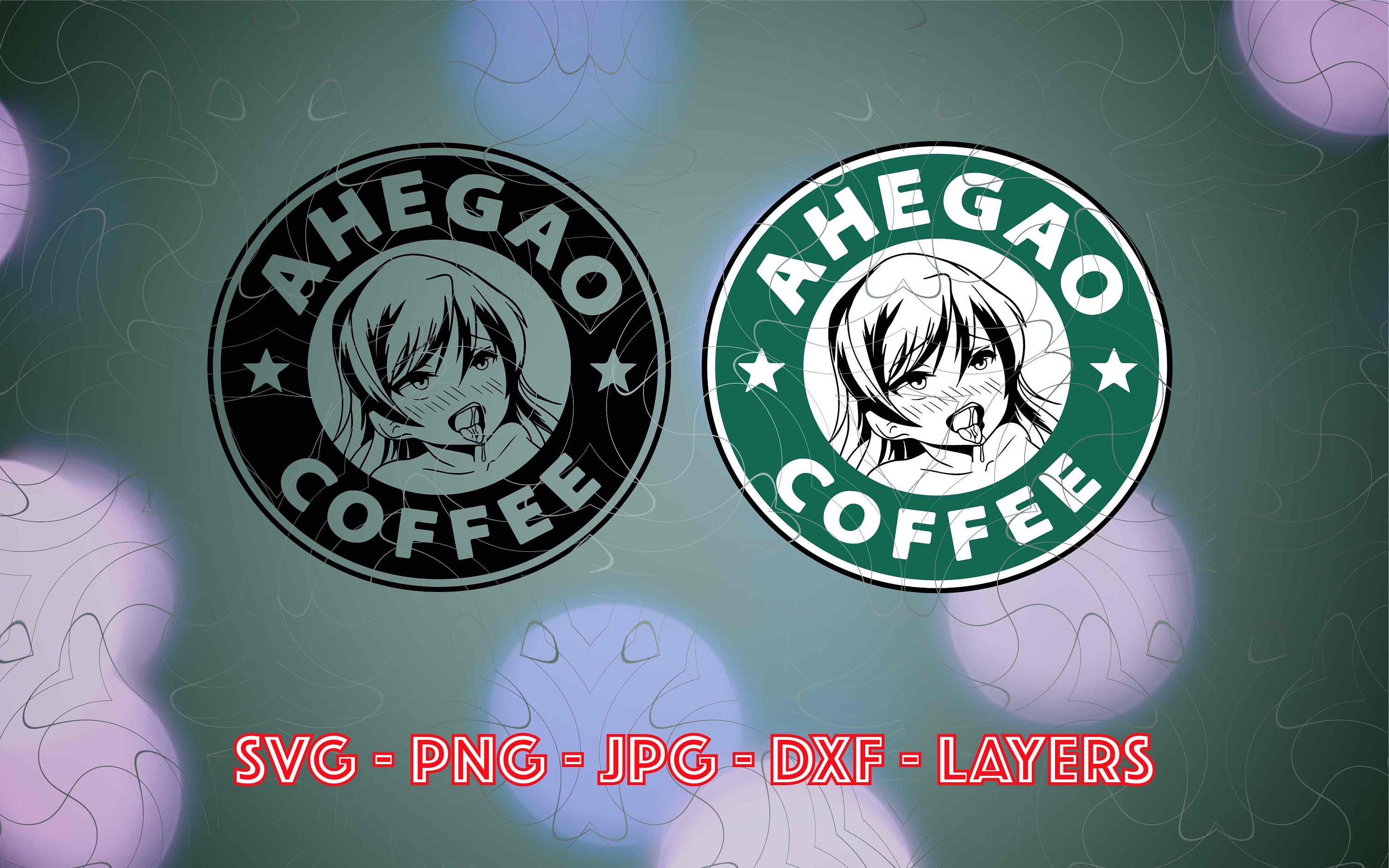 Ahegao Coffee Waifu SVG Bundle (digital Download) - Etsy