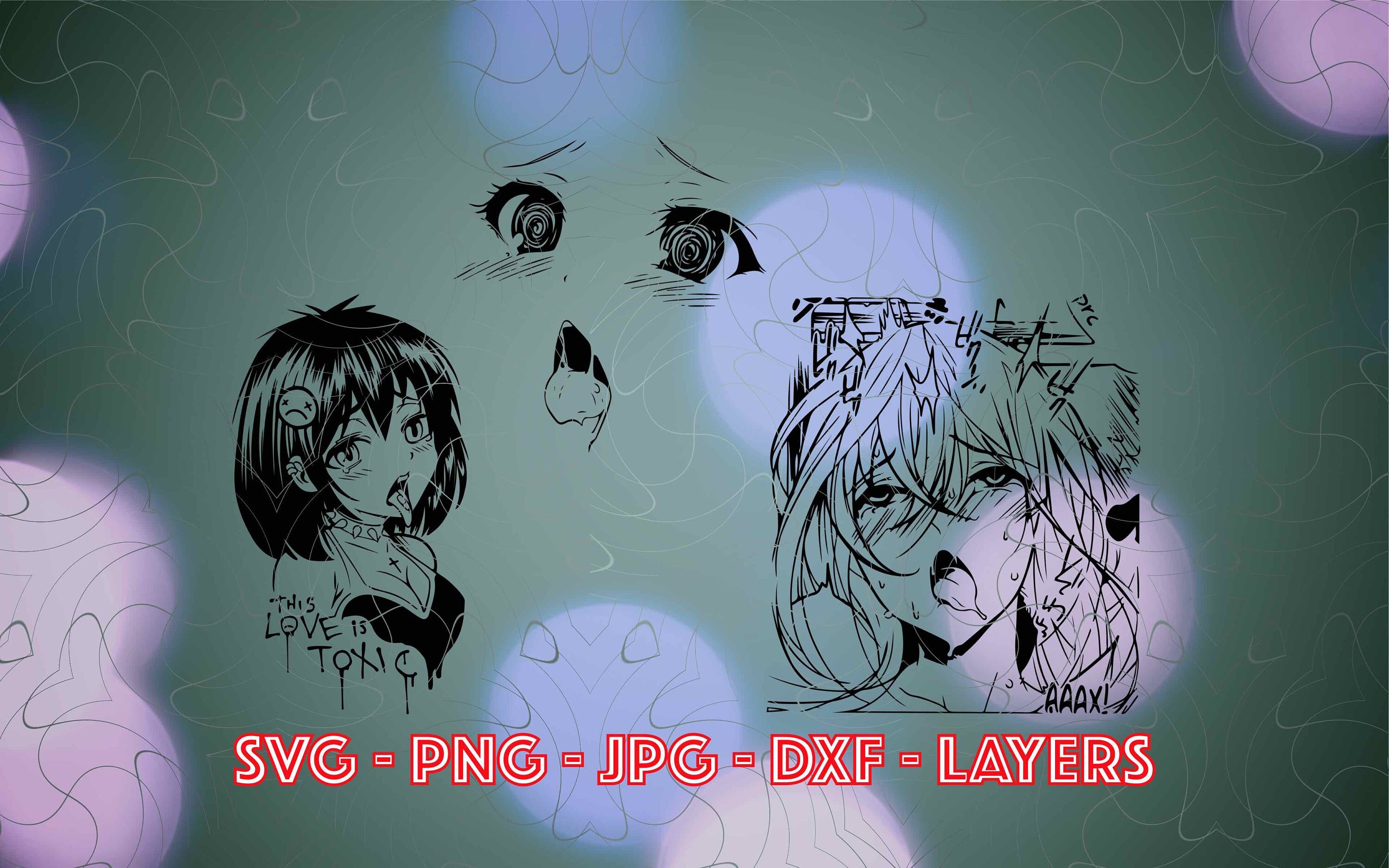 Bundle Ahegao Svg, Ahegao, Ahegao Layers Svg, Ahegao Face, Bundle ...