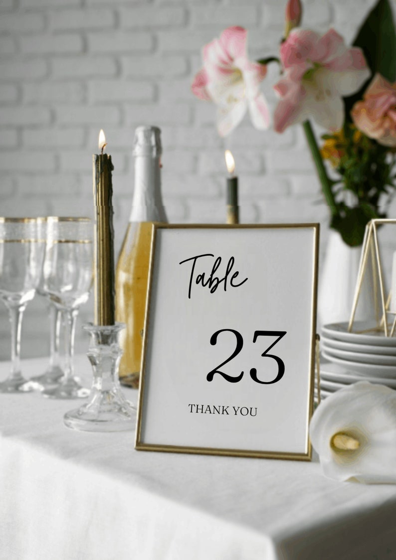 Table Numbers 1-50 Template Wedding Table Number Table - Etsy