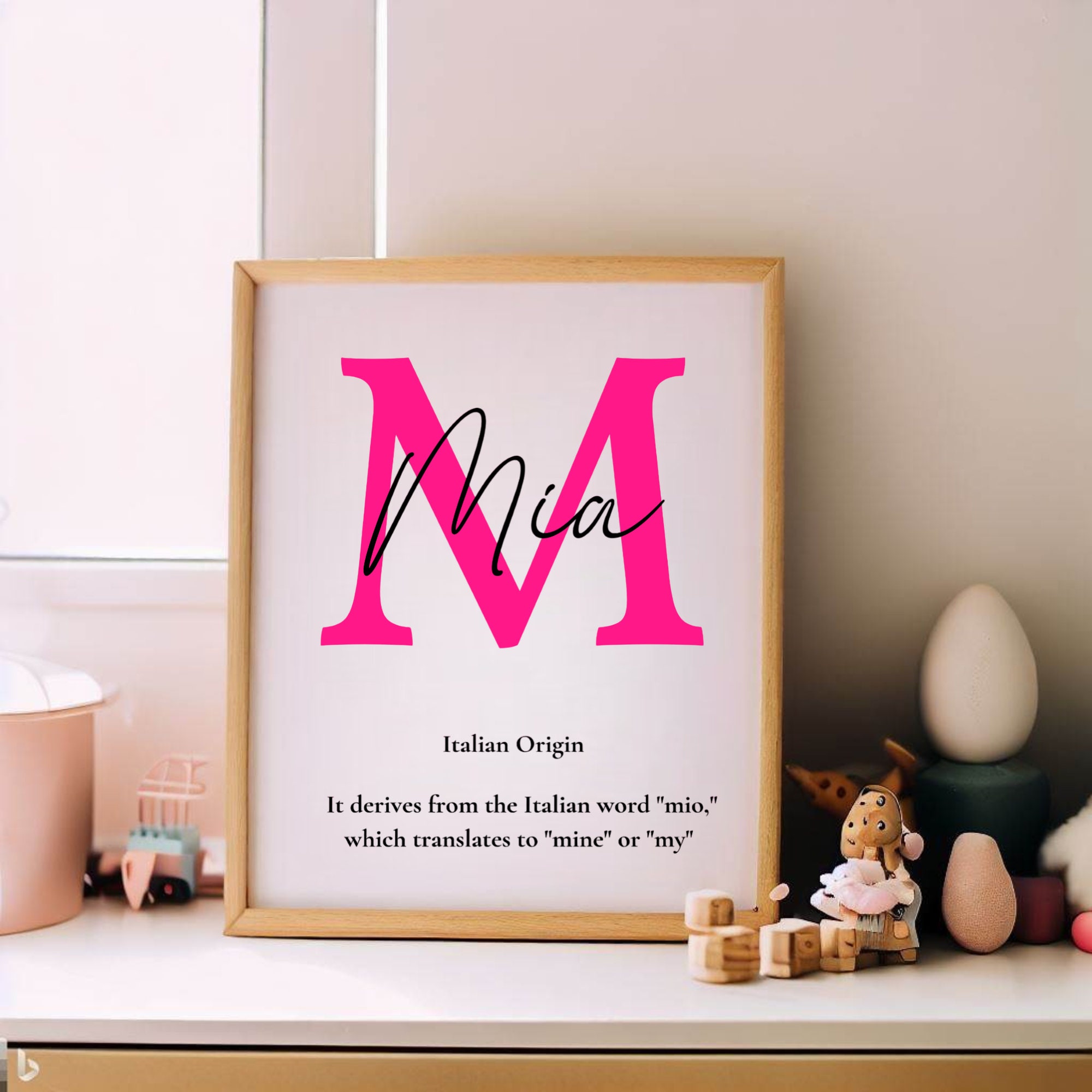 Plantilla de significado de nombre de Mia / Impresión inicial - Etsy México