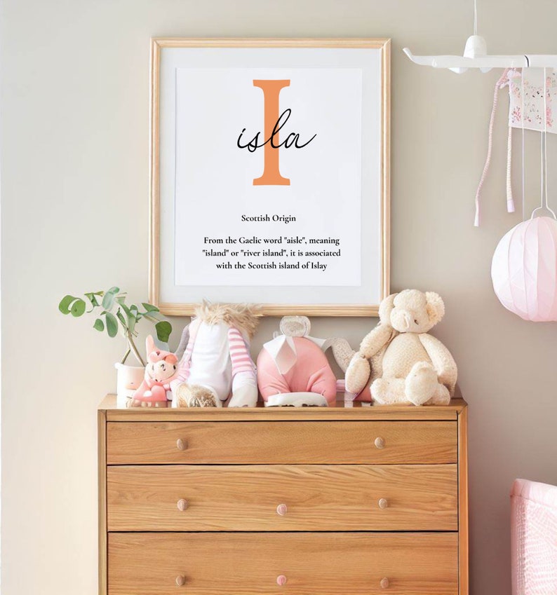 Isla Name Meaning Template Canva Design Isla Instant Download Girl ...