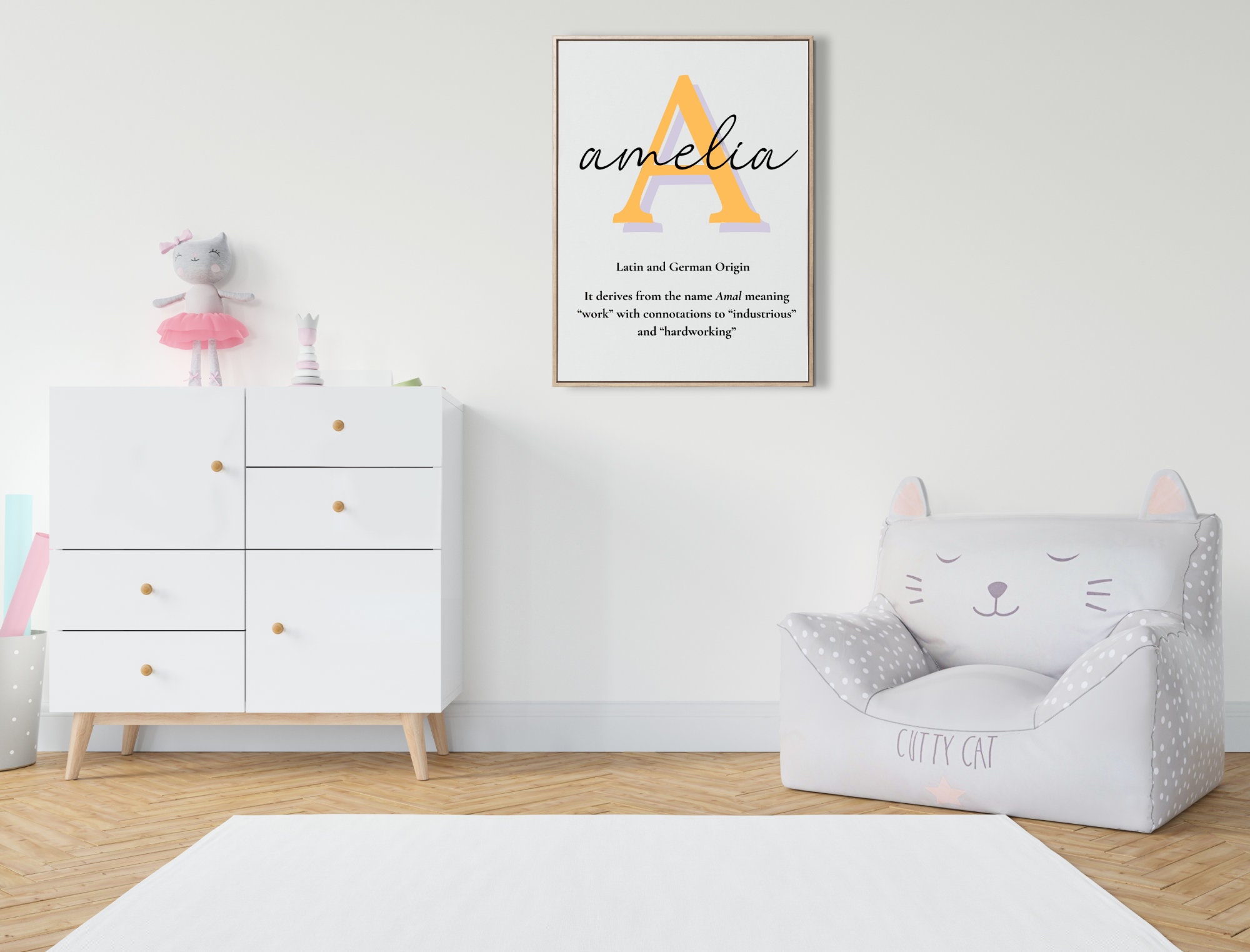Amelia Name Print Template Amelia Name Sign Printable Nursery Girl Baby ...