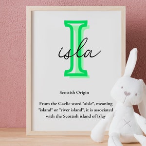 Isla Name Meaning Template Canva Design Isla Instant Download Girl ...