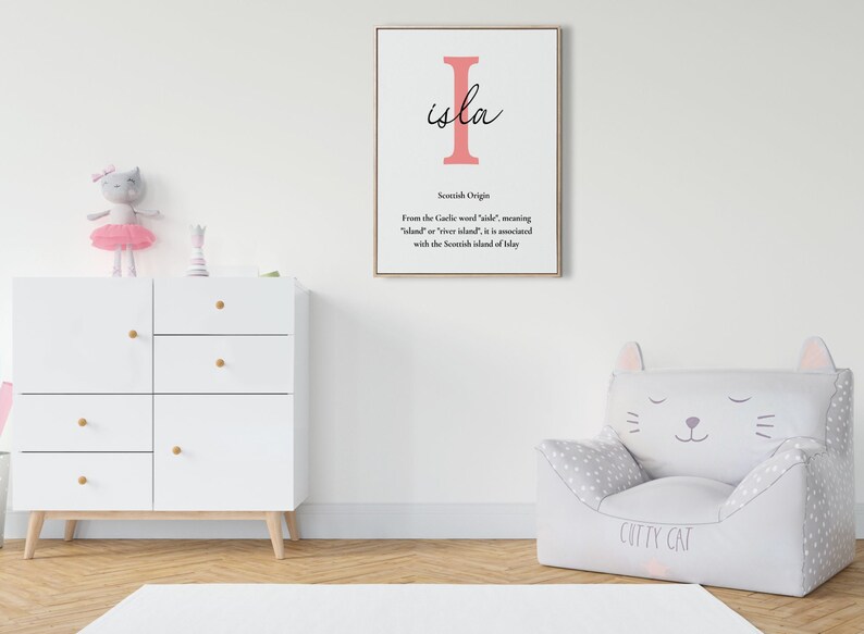 Isla Name Meaning Template Canva Design Isla Instant Download Girl ...