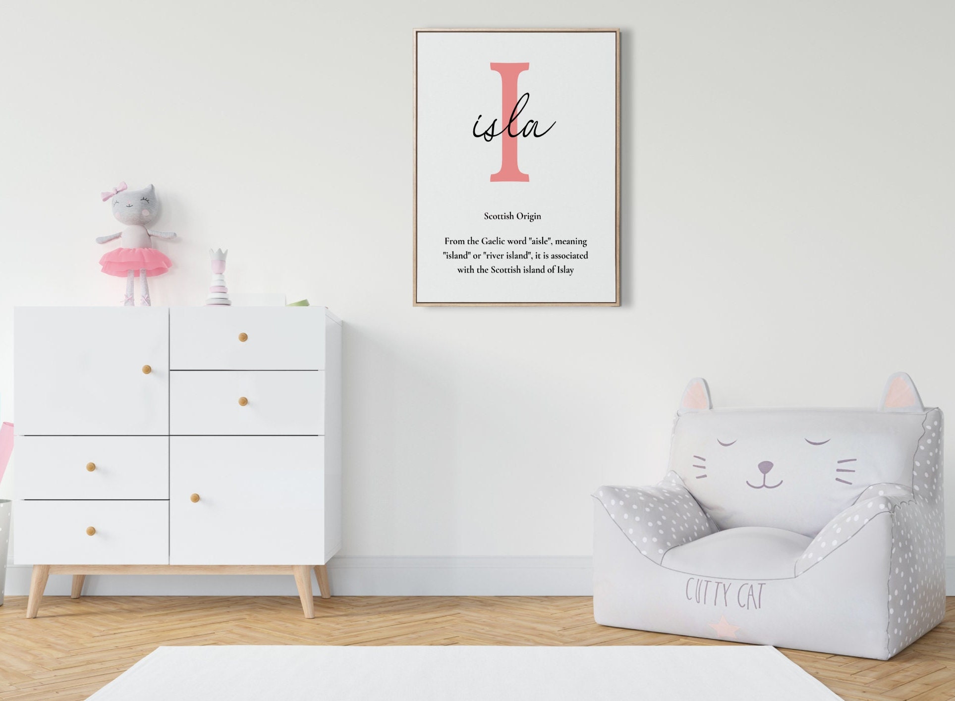 Isla Name Meaning Template Canva Design Isla Instant Download Girl Nursery Modern Name Prints