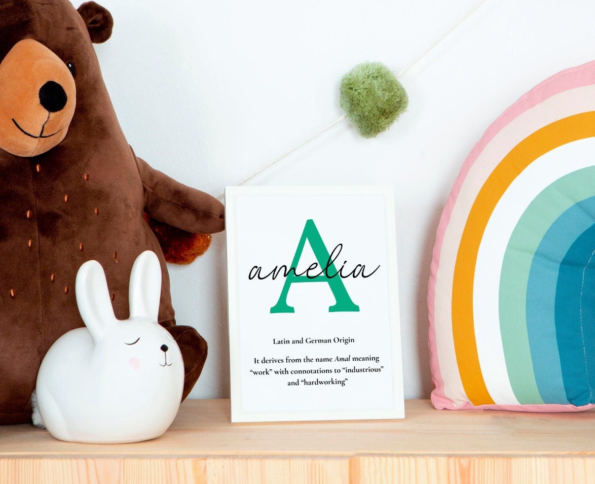 Amelia Name Print Template Amelia Name Sign Printable Nursery Girl Baby ...