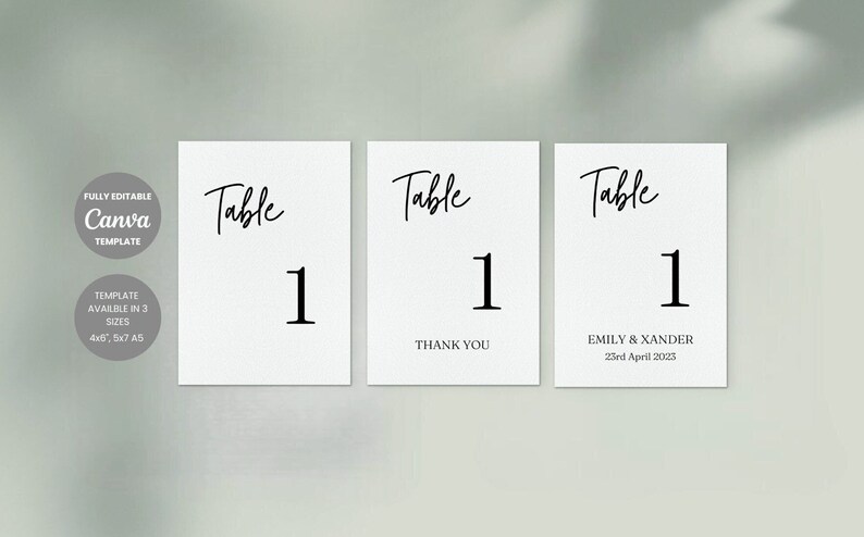 Table Numbers 1-50 Template Wedding Table Number Table - Etsy
