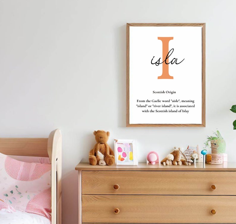 Isla Name Meaning Template Canva Design Isla Instant Download Girl ...