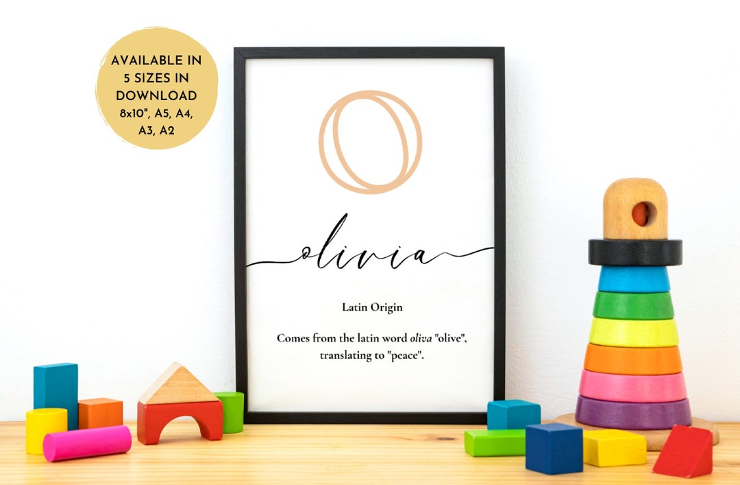 Olivia Name Meaning Print Digital Print Olivia Instant Download Nursery ...