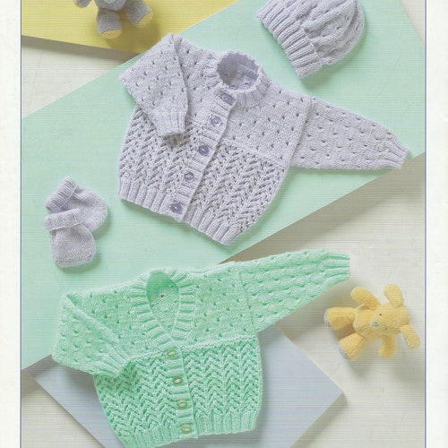 Knitting Pattern Baby Cardigan Double Knitting Yarn Baby Boy - Etsy UK