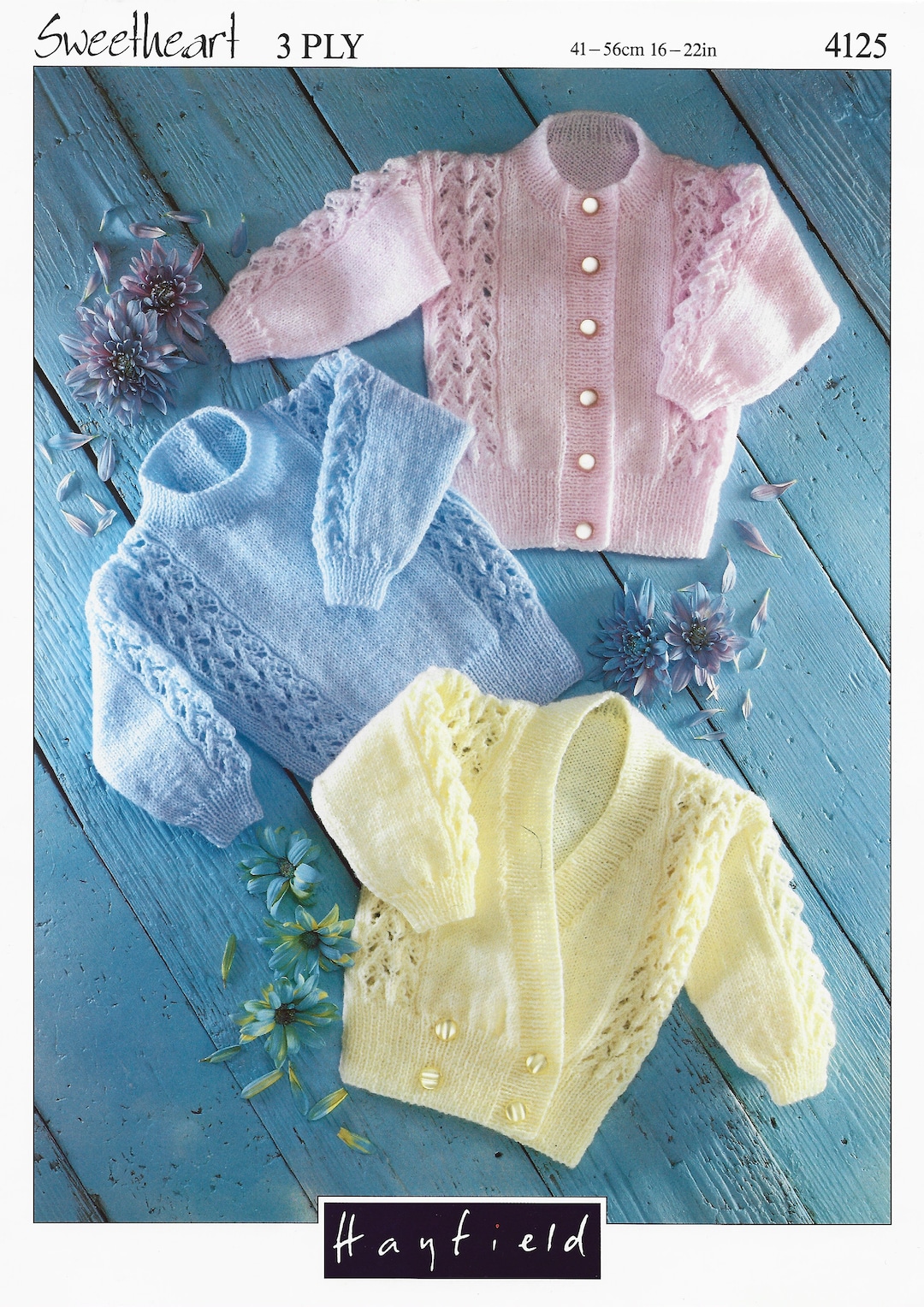 PDF Knitting Pattern 3-ply Yarn Baby Cardigan and Jumper Knitting ...