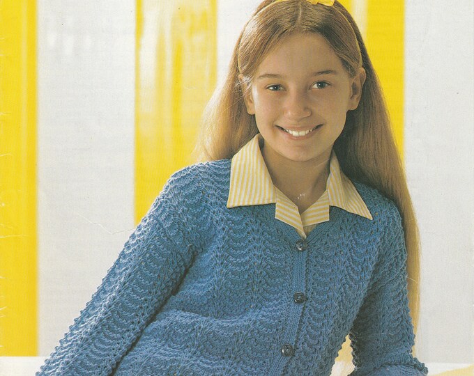 PDF Knitting Pattern Double Knitting Girls Cardigan Copy - Etsy