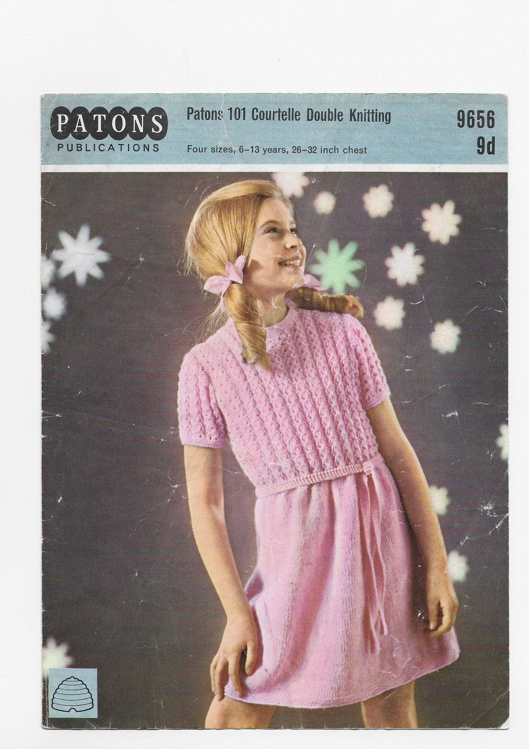 PDF Knitting Pattern DK Yarn Yarn Girls Party Dress Knitting Pattern ...