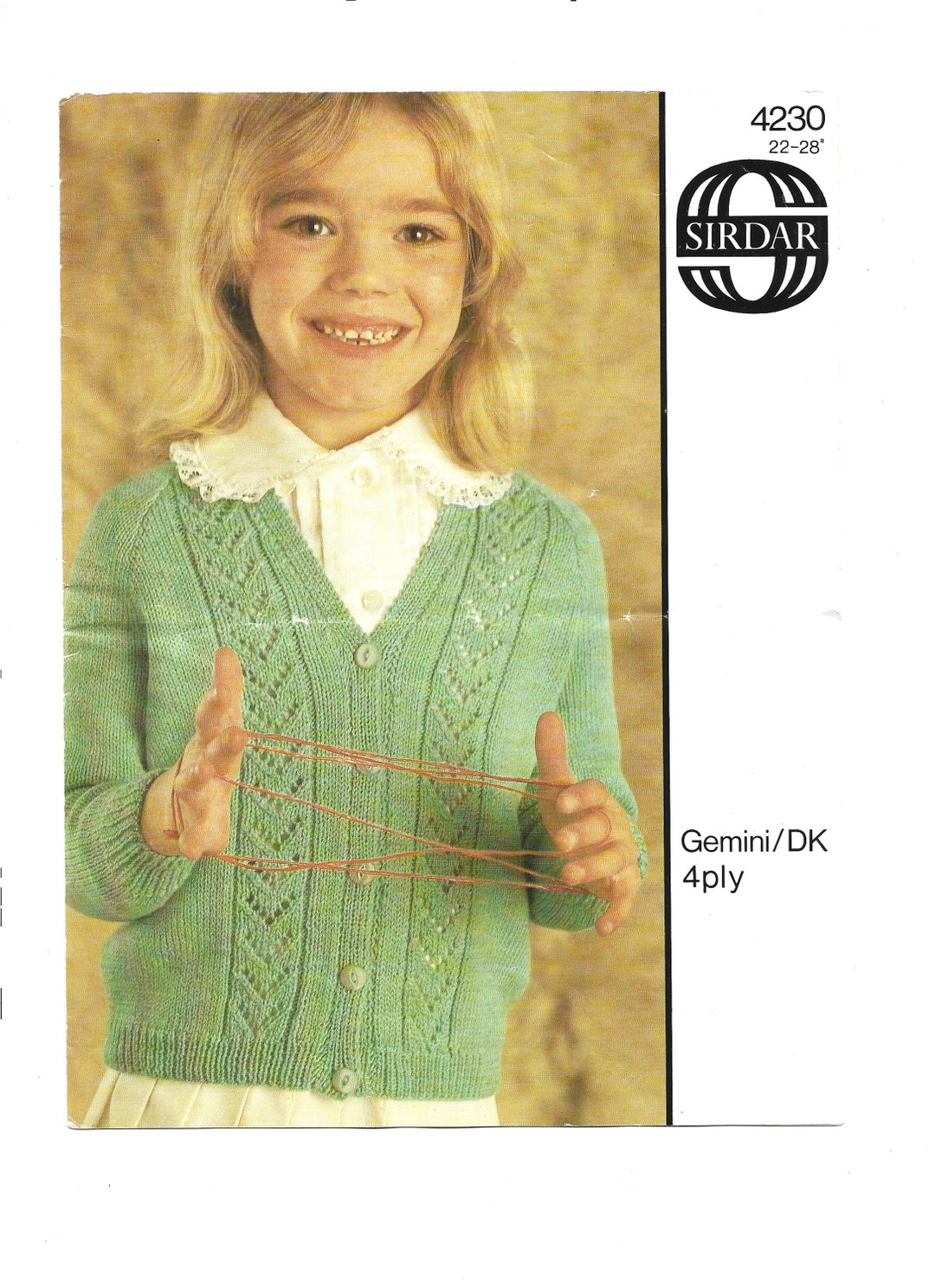 PDF Knitting Pattern Double Knitting 4ply Cardigan Knitting Pattern ...
