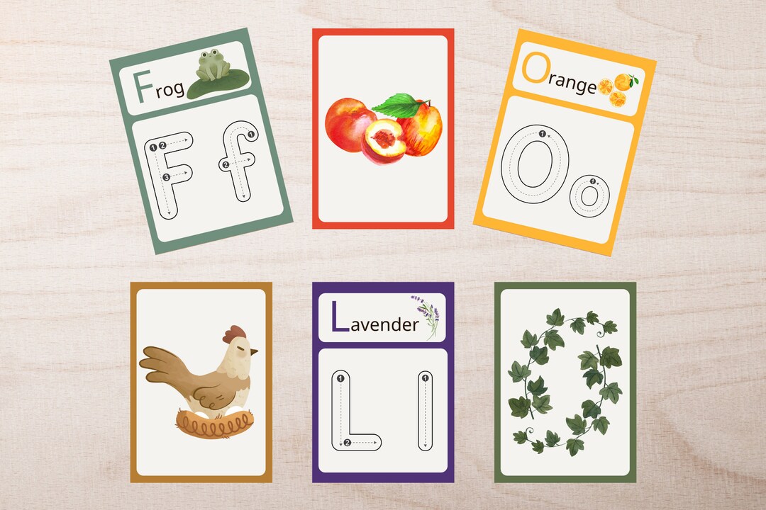 Traceable Nature Alphabet Flash Cards Printable [PDF] - Montessori ...