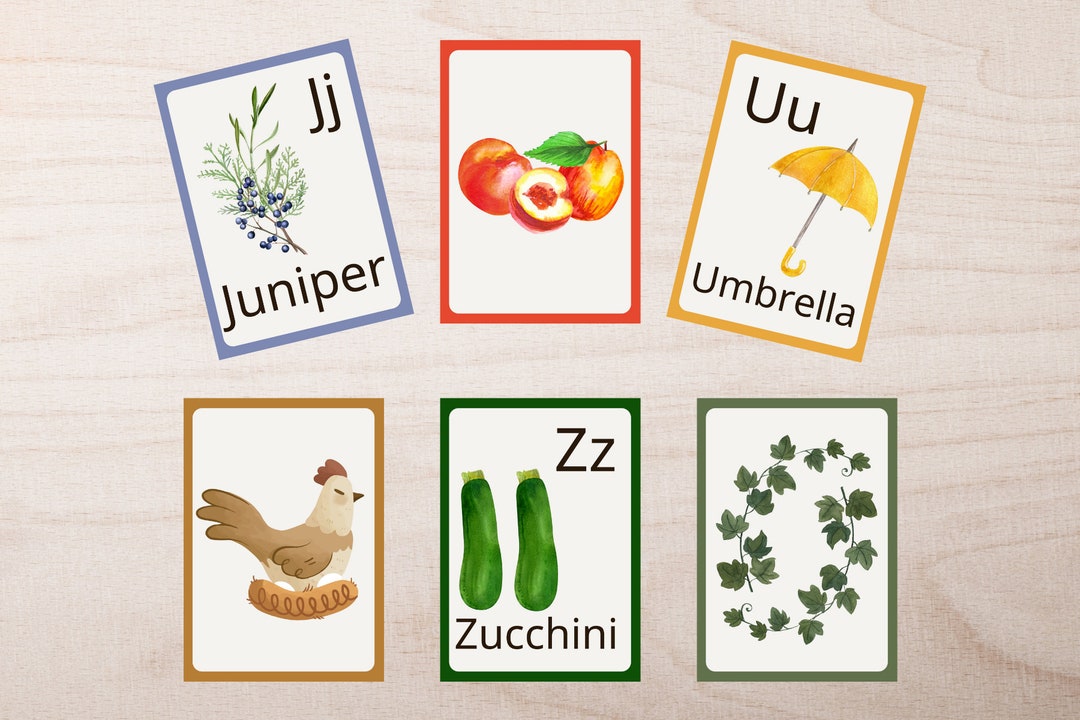 Nature Alphabet Flash Cards Printable [PDF] - Early Learning Montessori ...
