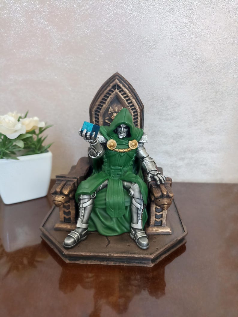 Dr. Doom on Throne Figure, Hand-painted 3D Printed Resin Statue - Etsy