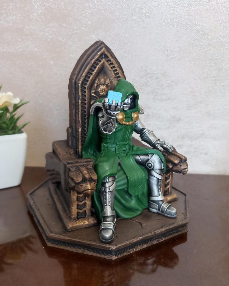 Dr. Doom on Throne Figure, Hand-painted 3D Printed Resin Statue - Etsy