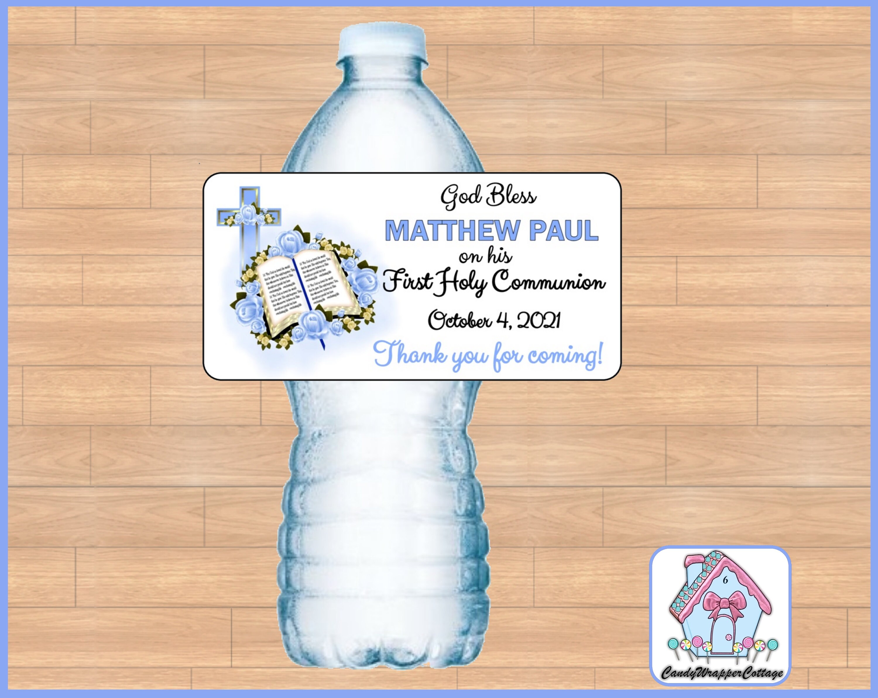 PRINTED First Holy Communion Water Bottle Labels, Communion Water ...