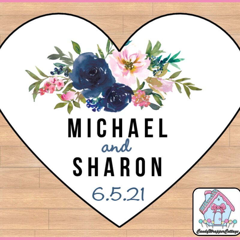 Heart Shaped Wedding Label - Etsy