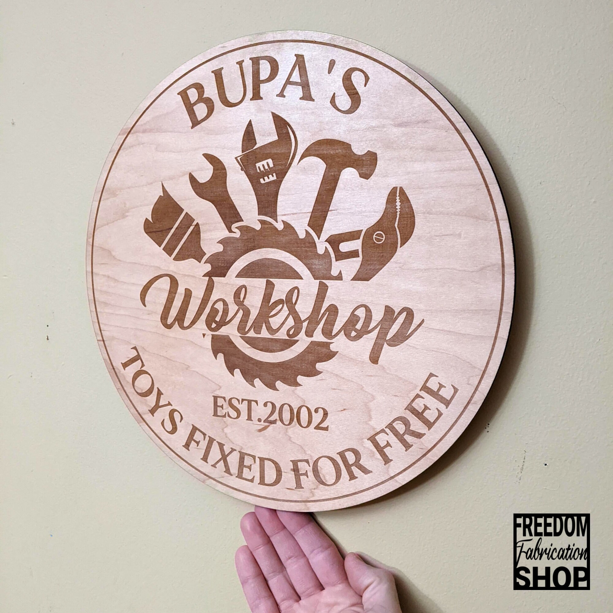 Engraved Wood Workshop Sign, Tools Signs, Personalized Garage Sign ...