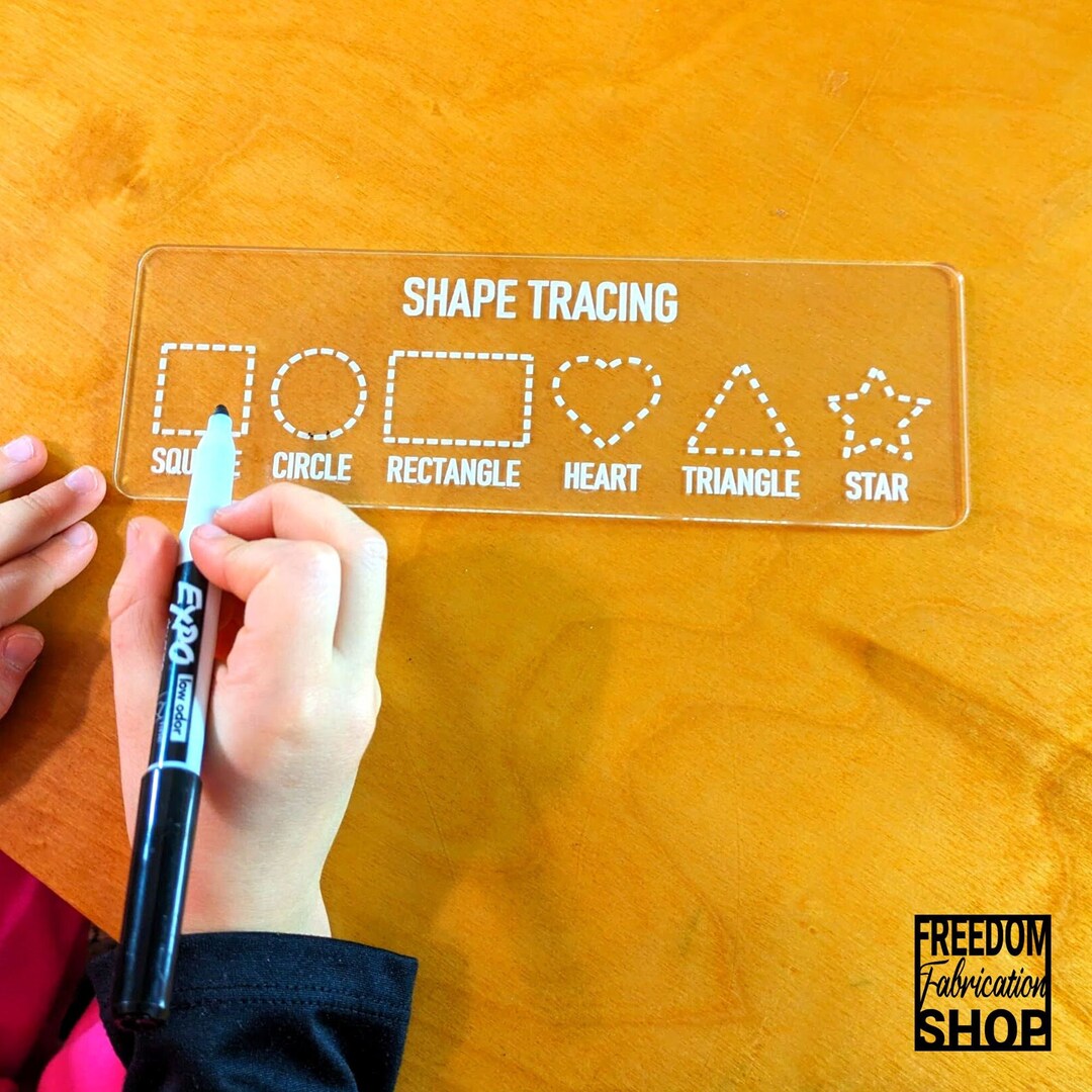 Shape Tracing | Dry Erase Learning Board | Reusable Educational Toy - Etsy