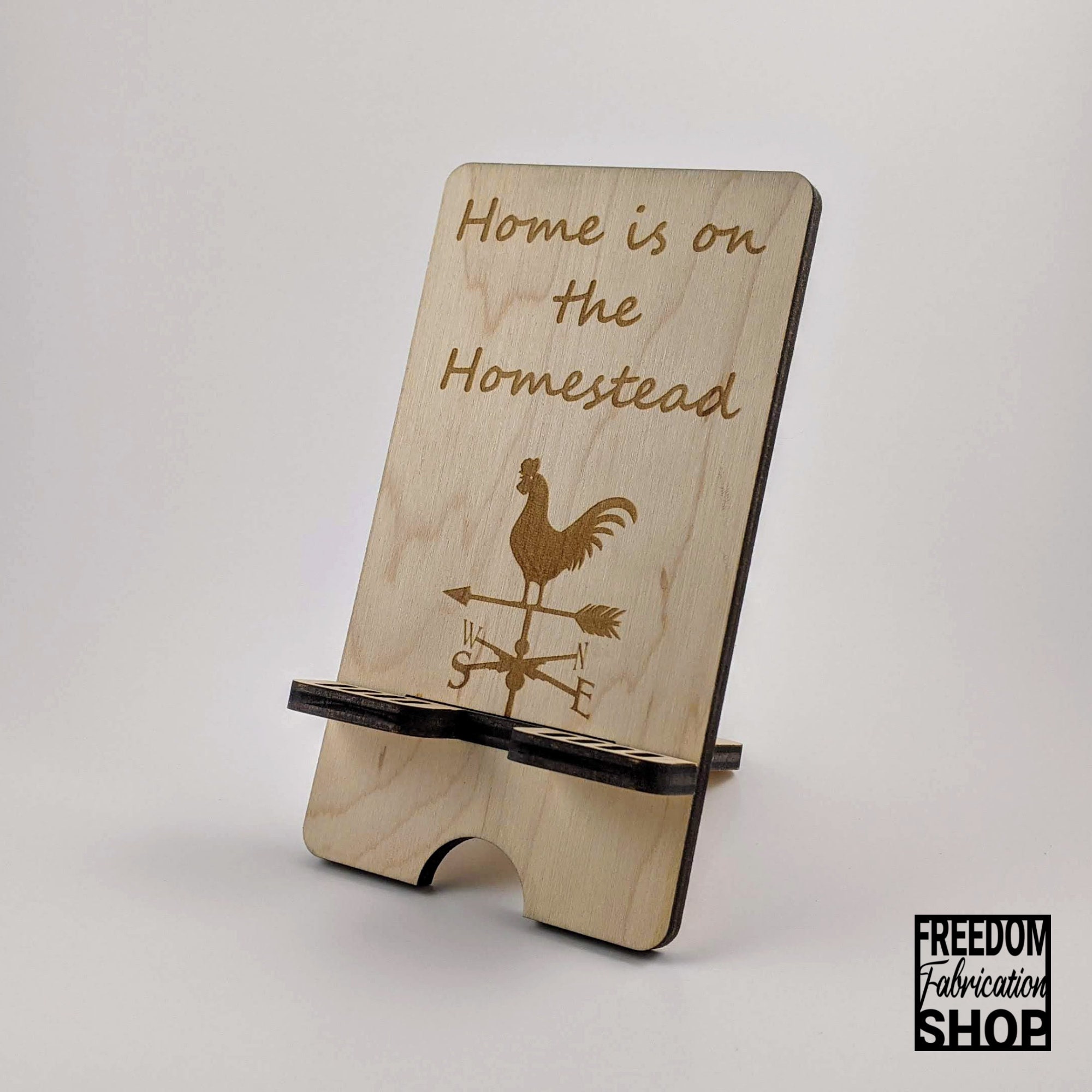 Wood Phone Stand Home is on the Homestead Phone Accessories - Etsy