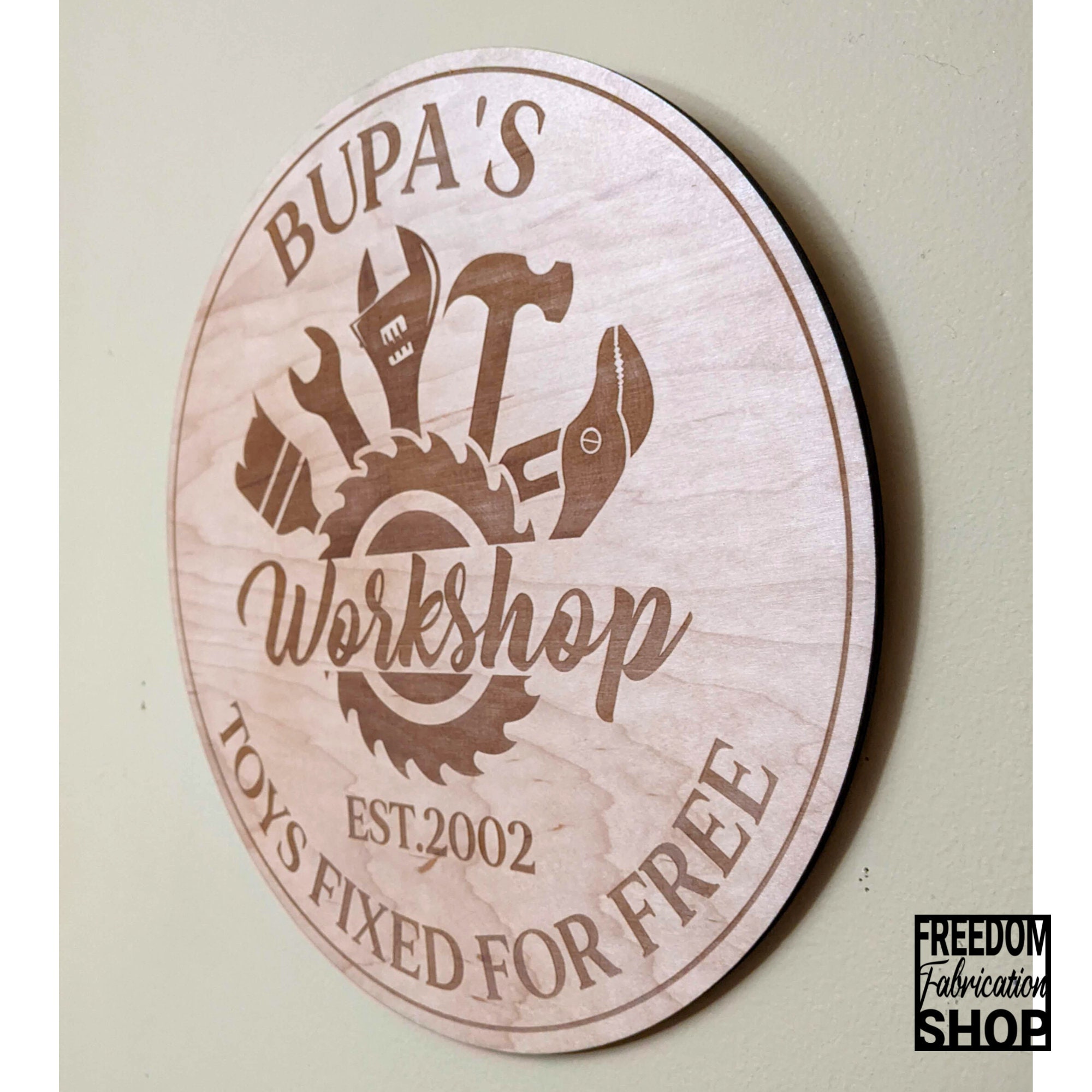 Engraved Wood Workshop Sign, Tools Signs, Personalized Garage Sign ...